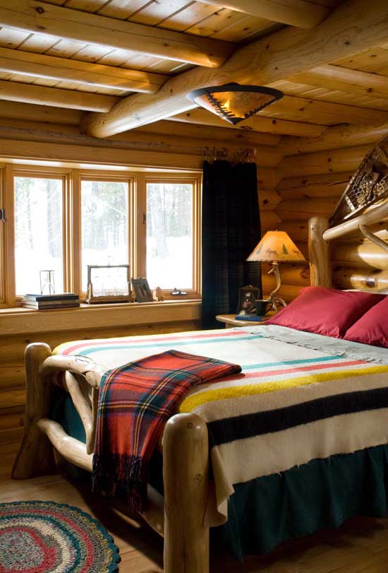 Cabin Log Bedrooms - Panda's House